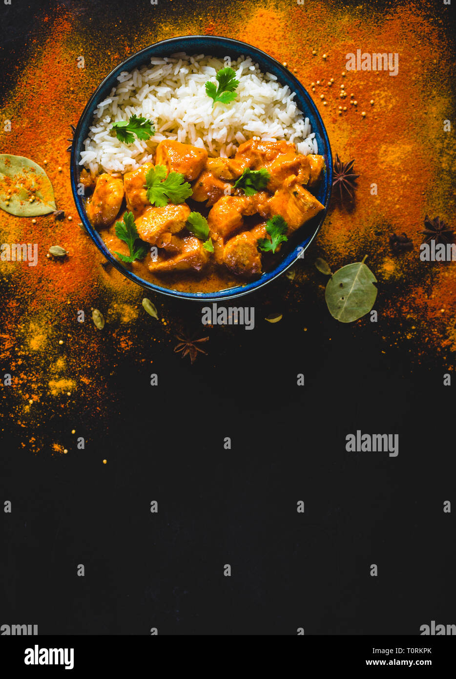 Indian butter chicken background Stock Photo - Alamy