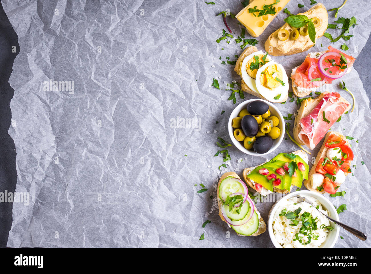 Sandwiches set background Stock Photo - Alamy