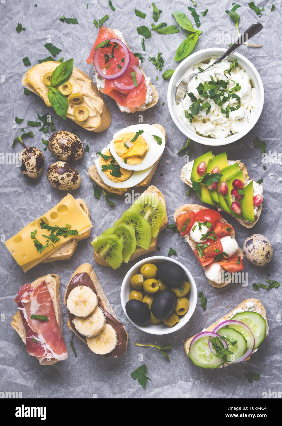 Sandwiches set background Stock Photo - Alamy