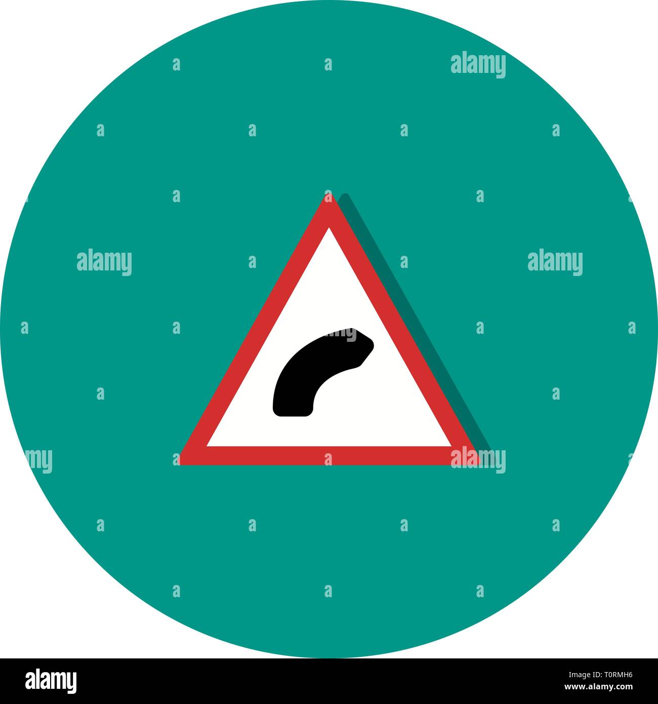 Illustration Right bend Icon Stock Photo - Alamy