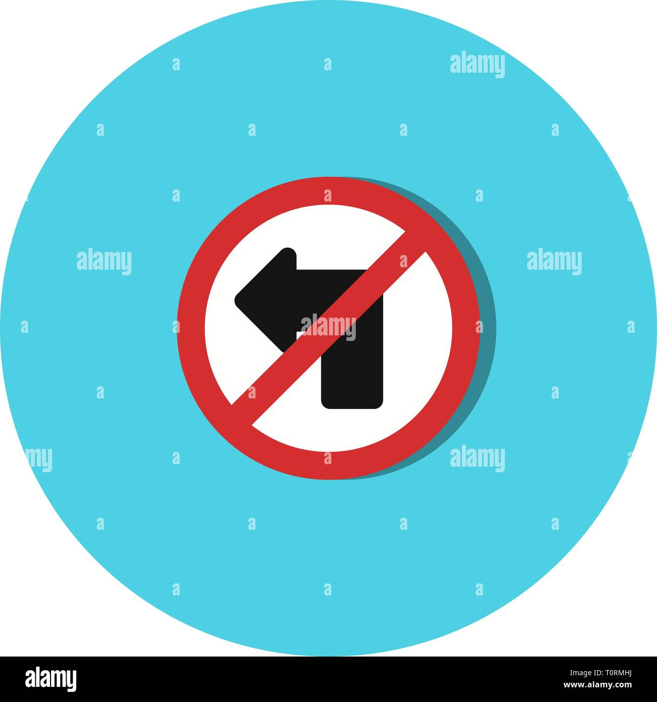Illustration No left turn Icon Stock Photo - Alamy