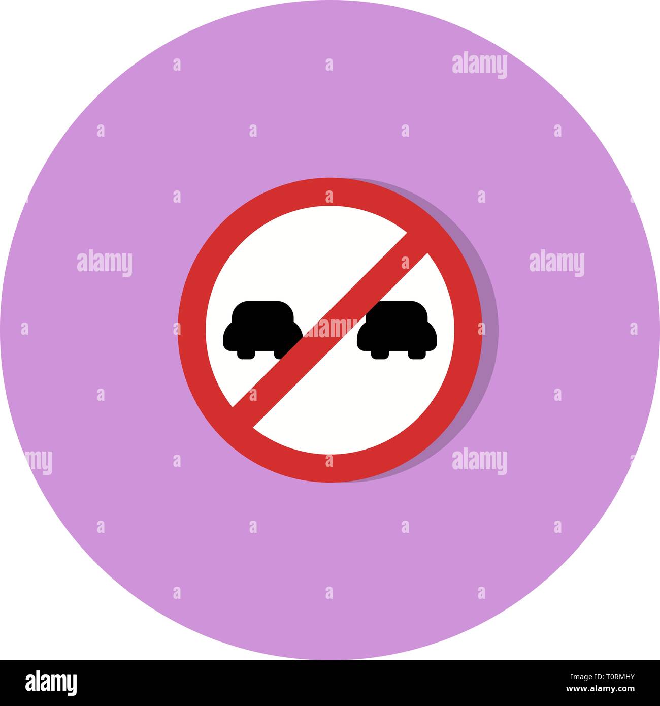 Illustration Overtaking prohibited Icon Stock Photo - Alamy