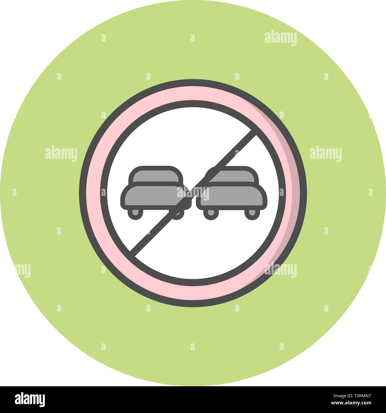 Illustration Overtaking prohibited Icon Stock Photo - Alamy