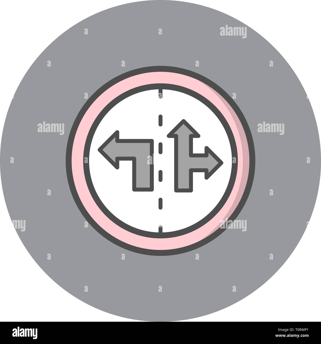 Illustration Lane control sign Icon Stock Photo - Alamy