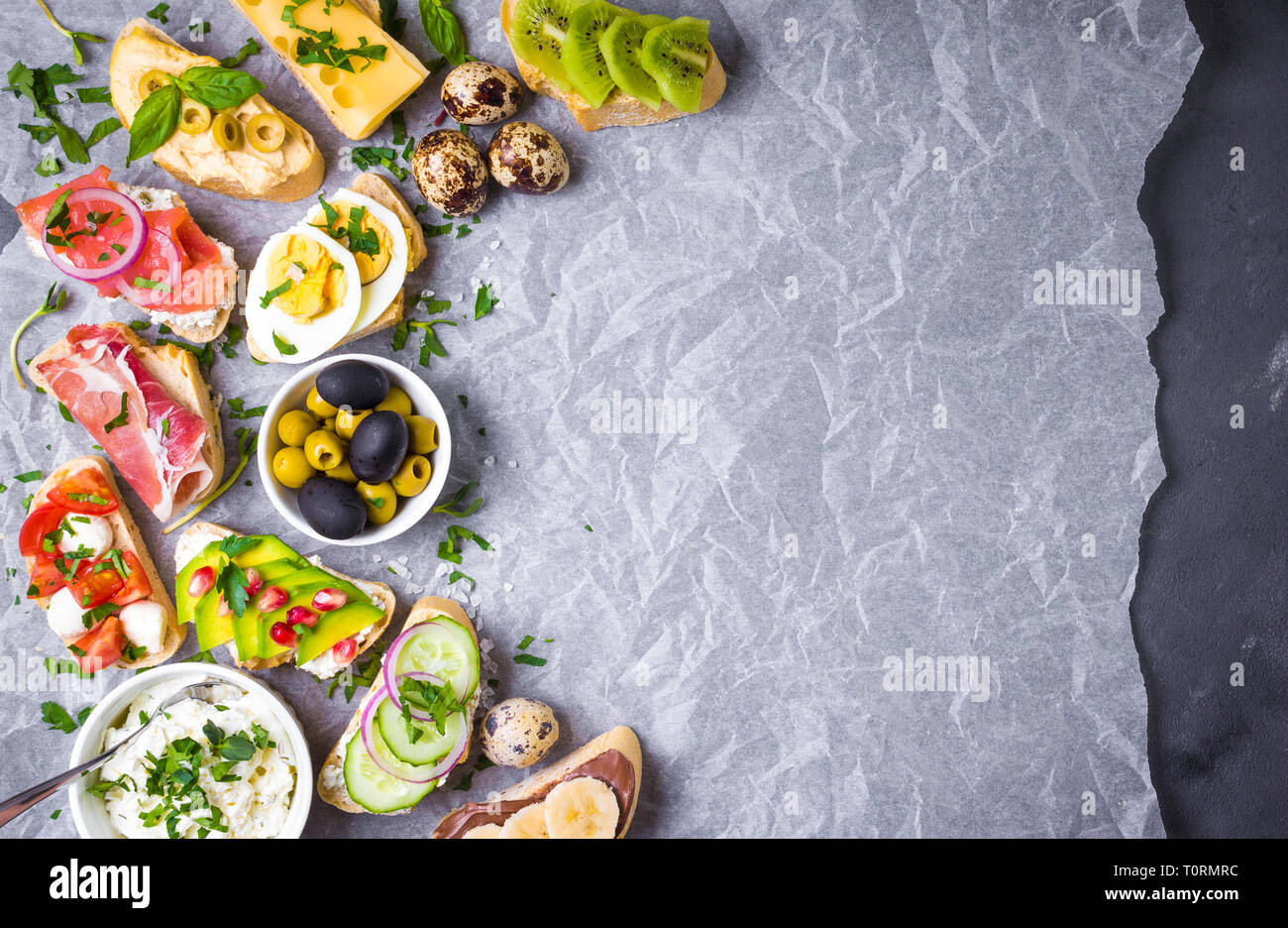 Sandwiches set background Stock Photo - Alamy
