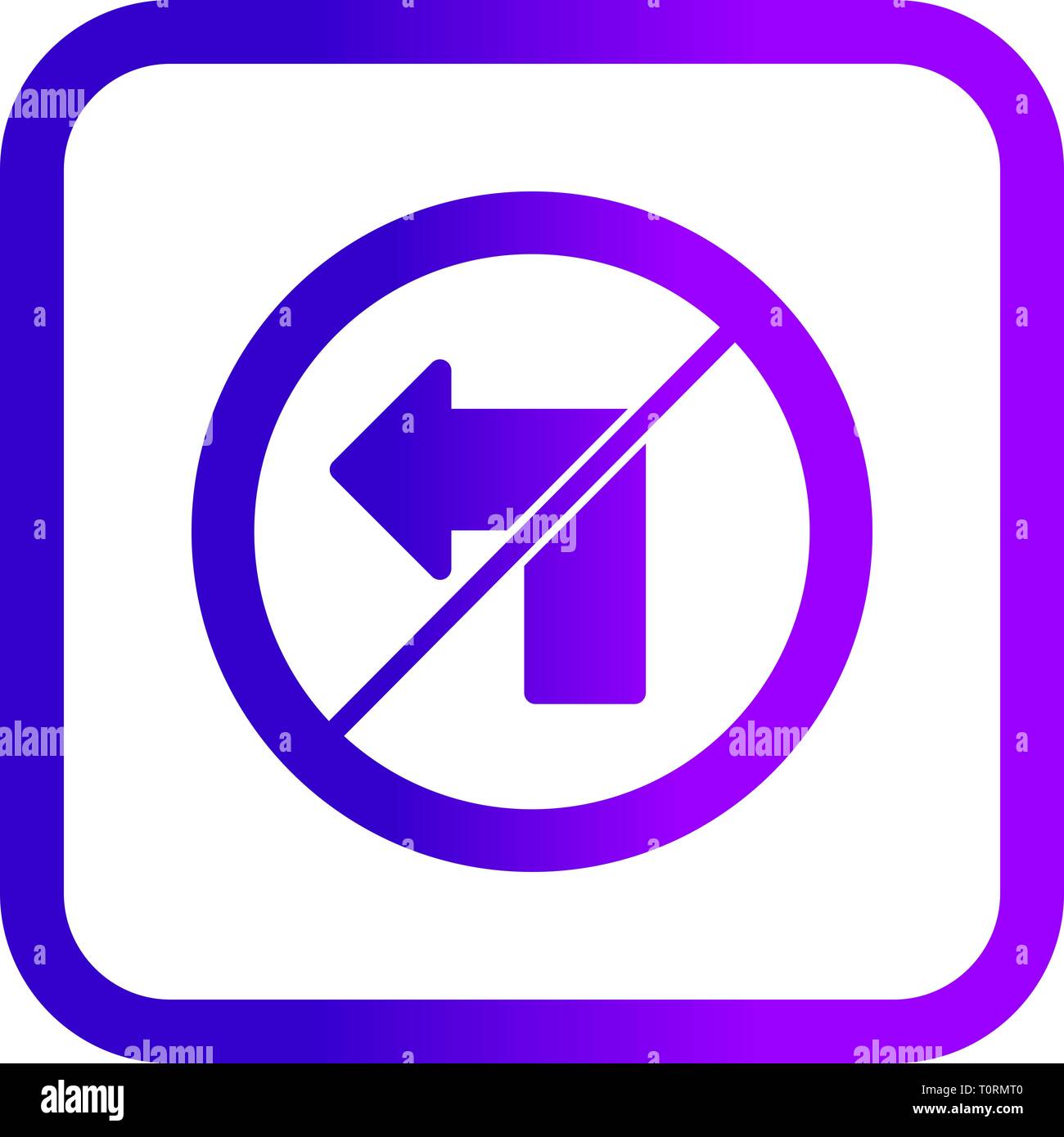 Illustration No left turn Icon Stock Photo - Alamy