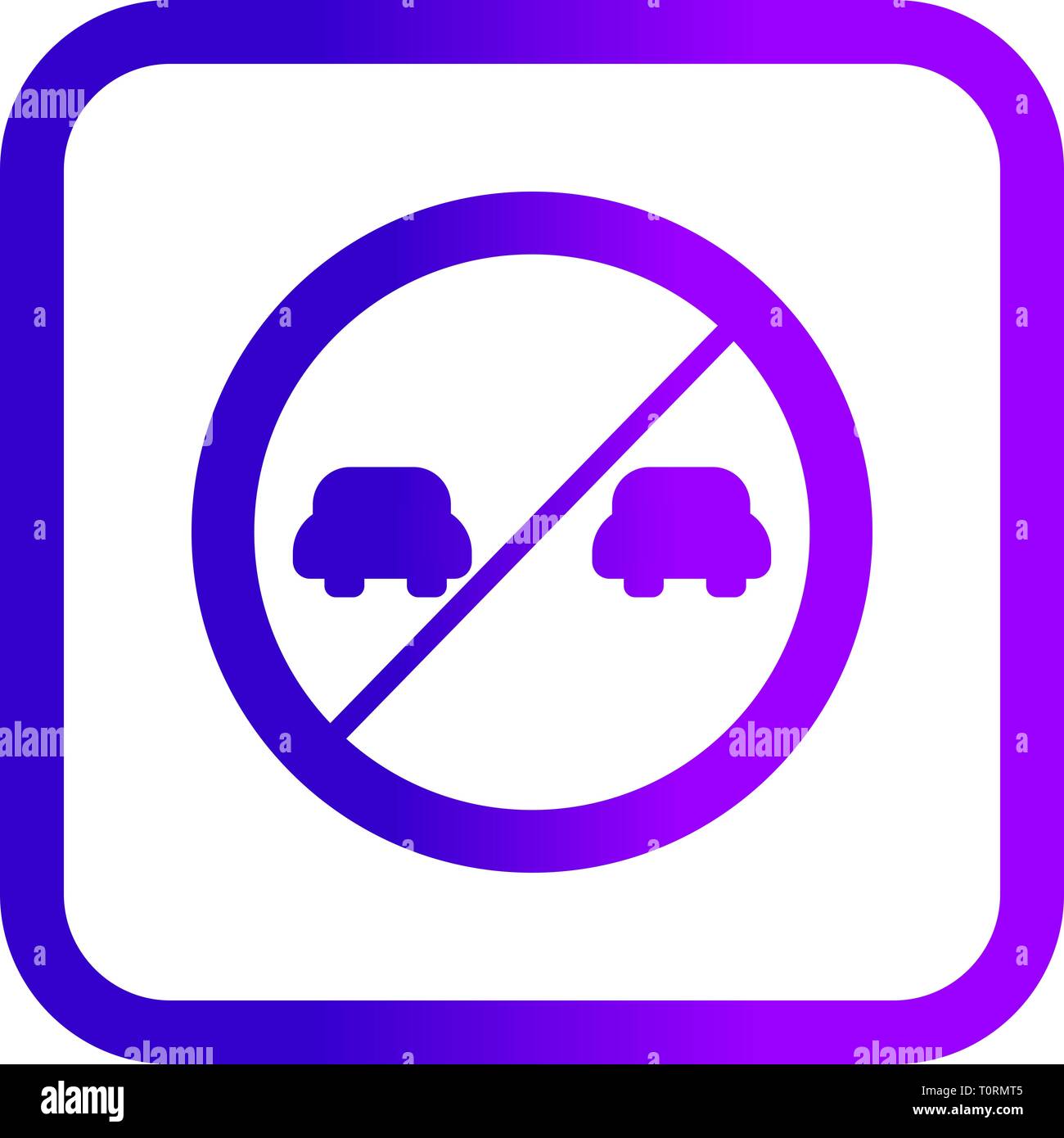 Illustration Overtaking prohibited Icon Stock Photo - Alamy