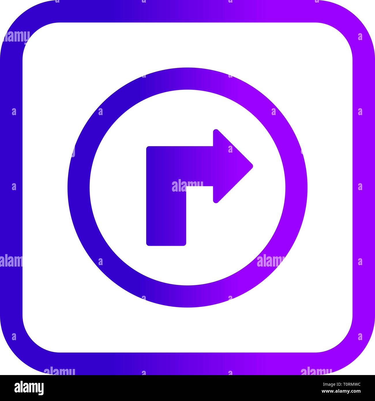 Illustration Turn to the Right Icon Stock Photo - Alamy