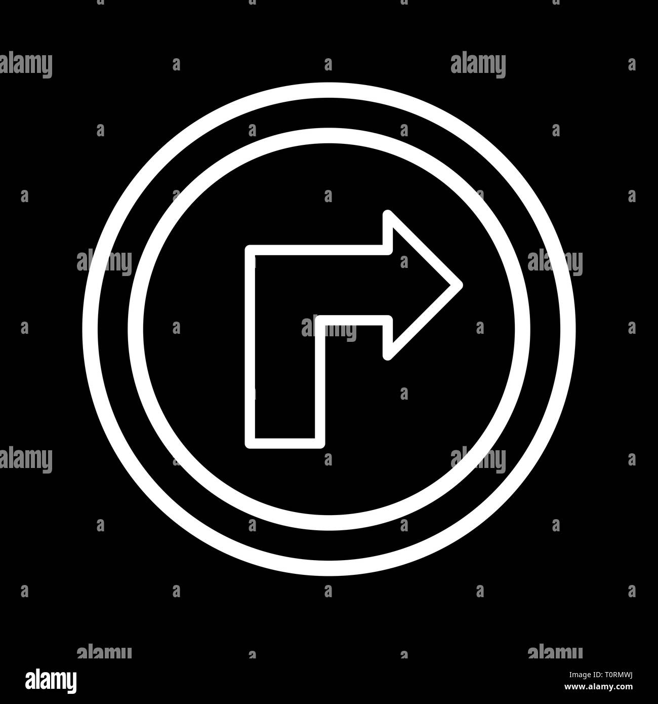 Illustration Turn to the Right Icon Stock Photo - Alamy