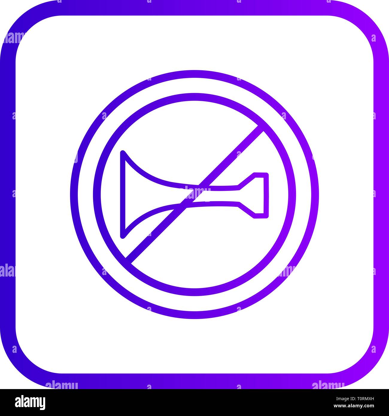 Illustration Audible warning devices prohibited Icon Stock Photo - Alamy