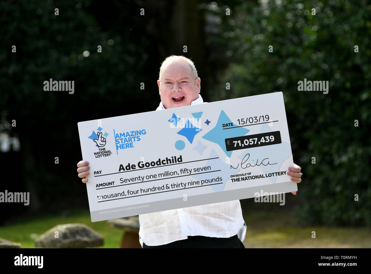 National Lottery winner Ade Goodchild of Hereford winner of the £ ...
