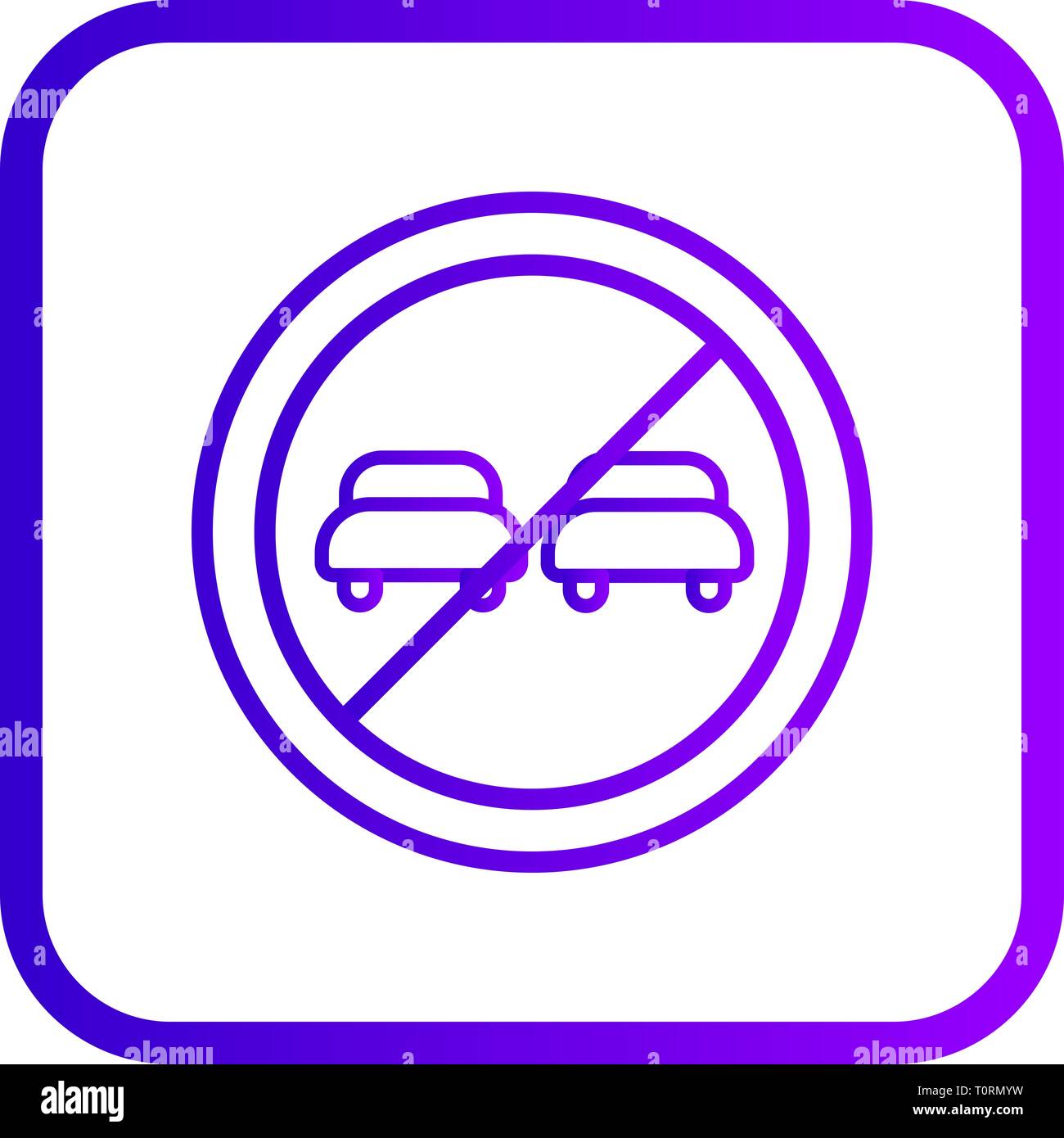 Illustration Overtaking prohibited Icon Stock Photo - Alamy