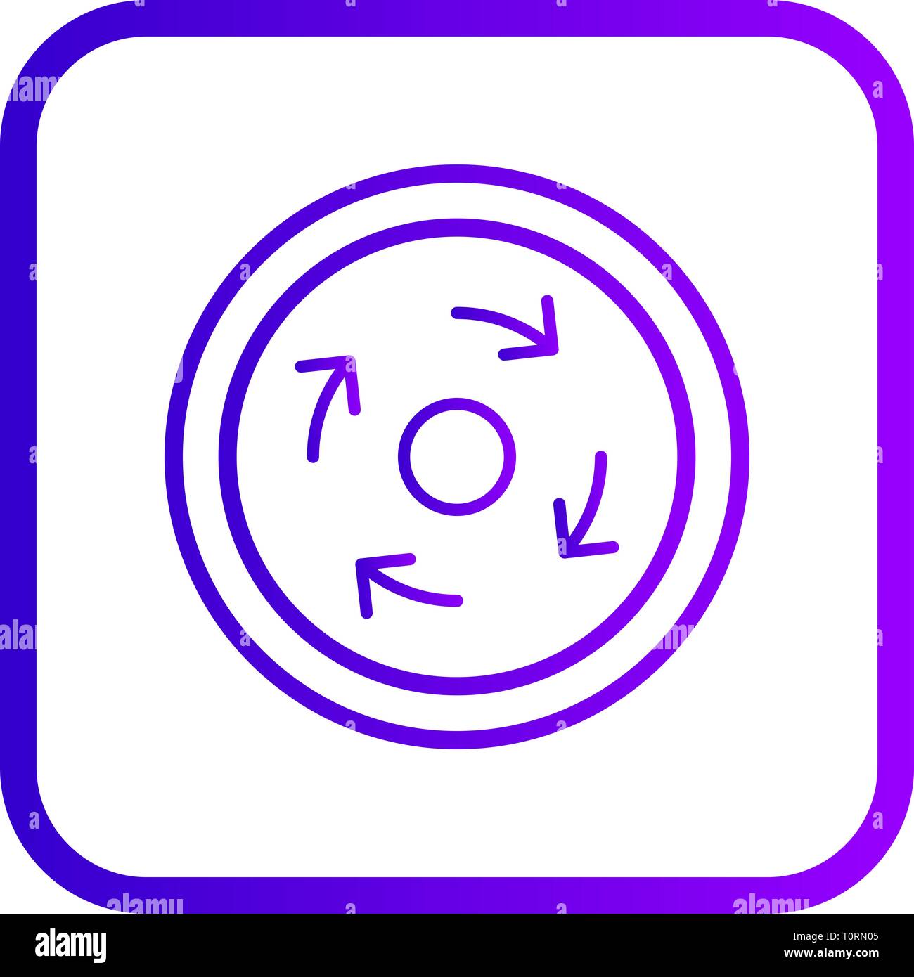 Illustration Compulsory roundabout Icon Stock Photo - Alamy