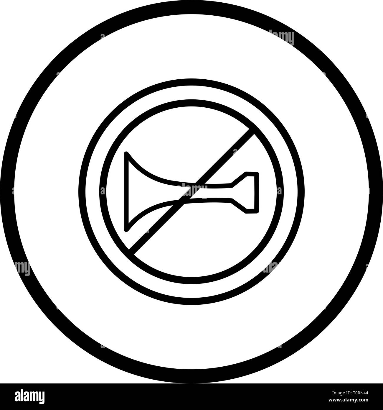 Illustration Audible warning devices prohibited Icon Stock Photo - Alamy