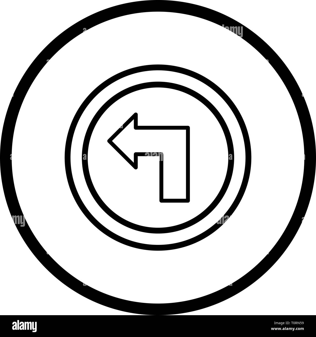 Illustration Turn to the left Icon Stock Photo - Alamy