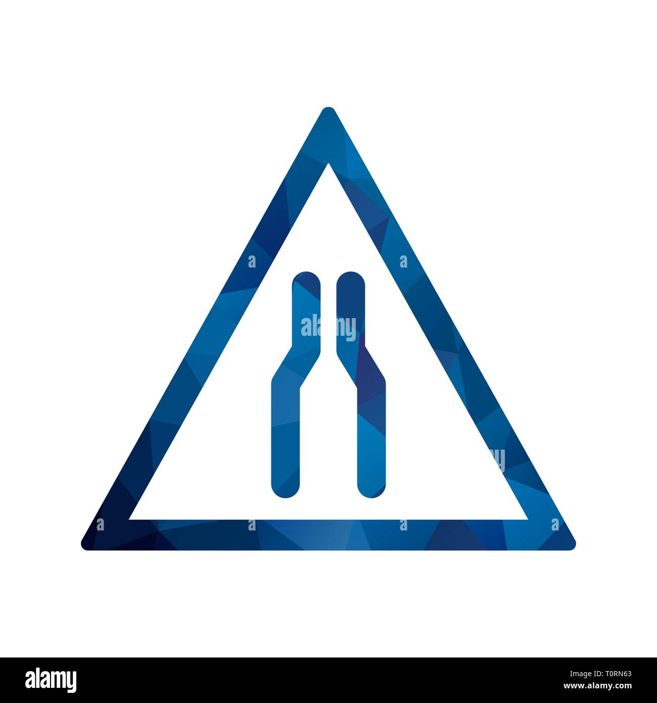 Illustration Carriageway narrow Icon Stock Photo - Alamy