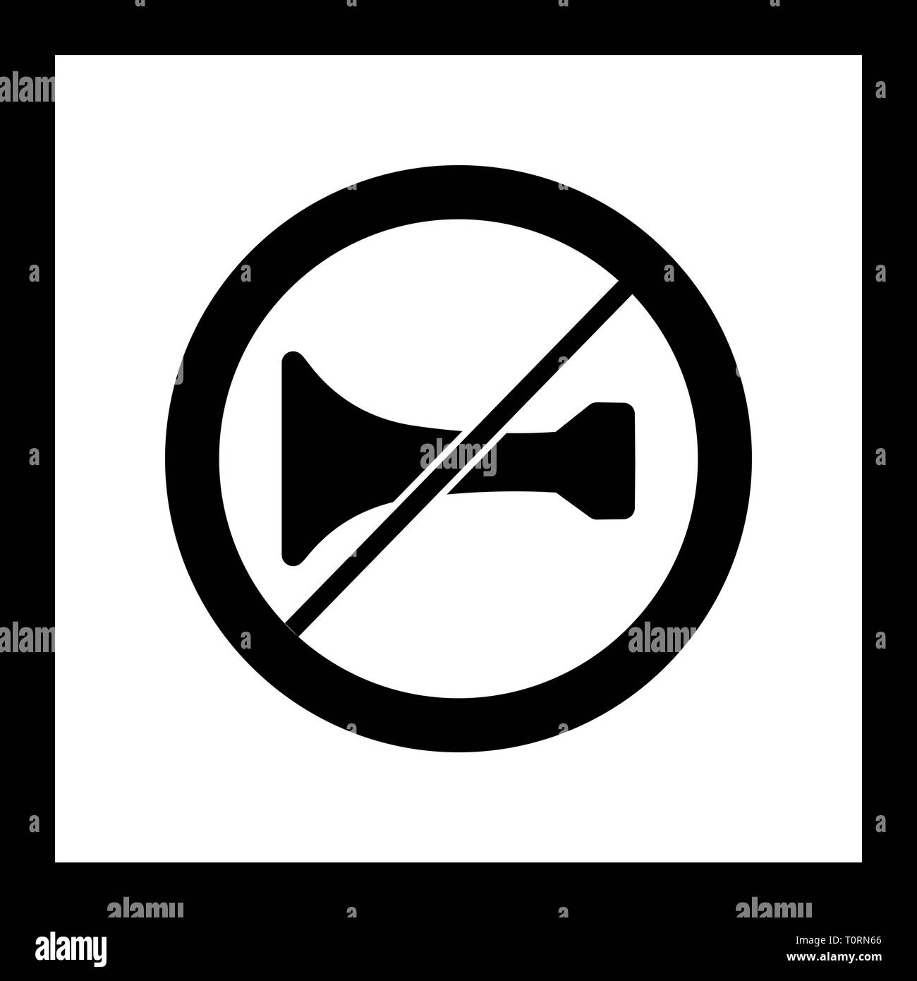 Illustration Audible warning devices prohibited Icon Stock Photo - Alamy