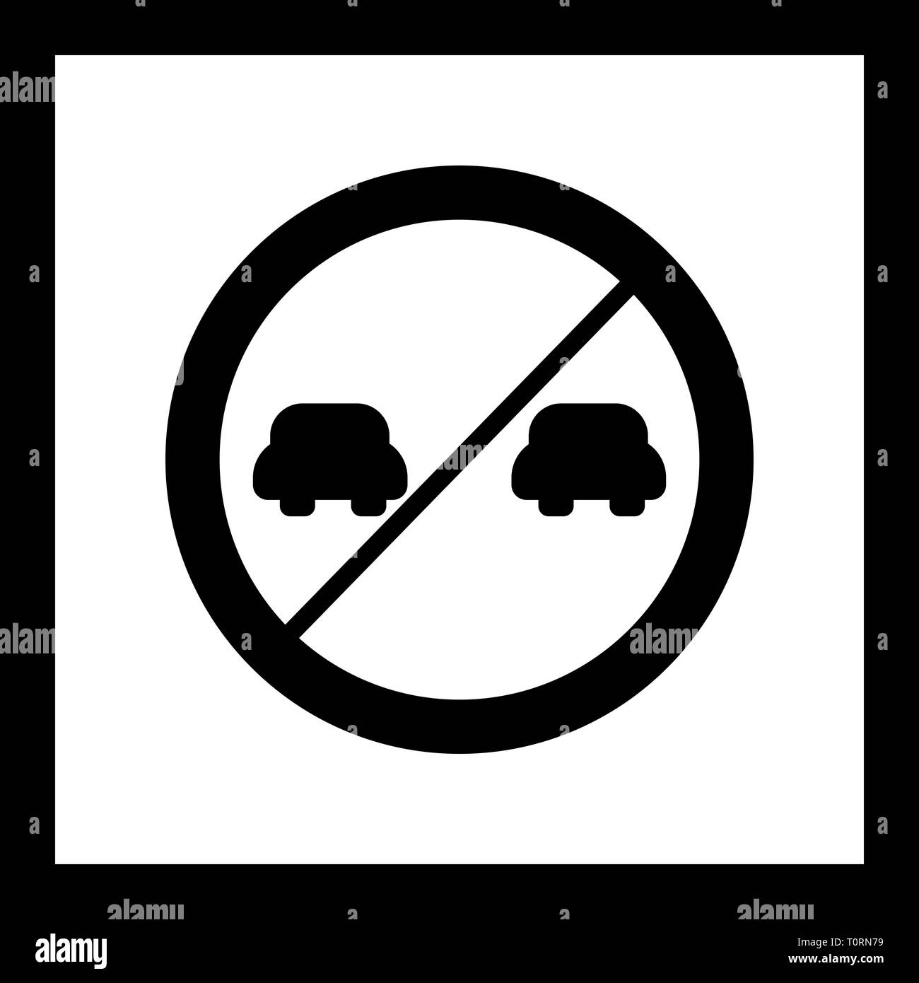 Illustration Overtaking prohibited Icon Stock Photo - Alamy