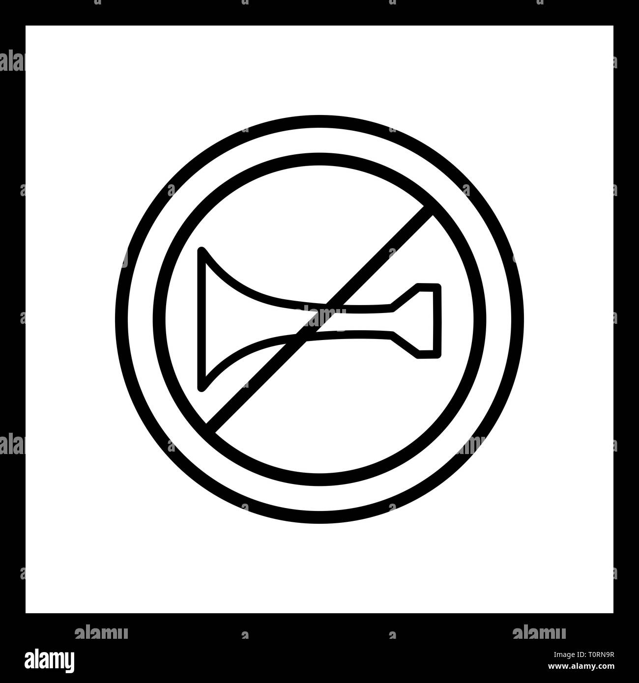 Illustration Audible warning devices prohibited Icon Stock Photo - Alamy