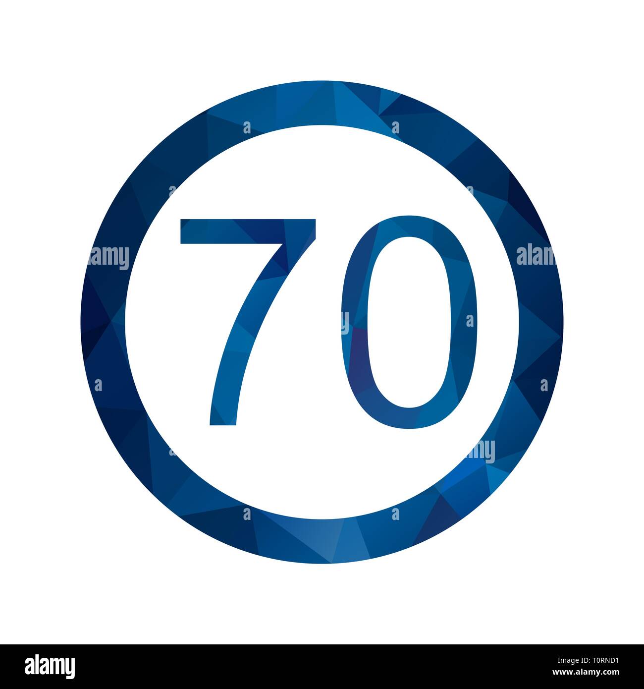 Illustration Speed limit 70 Icon Stock Photo - Alamy