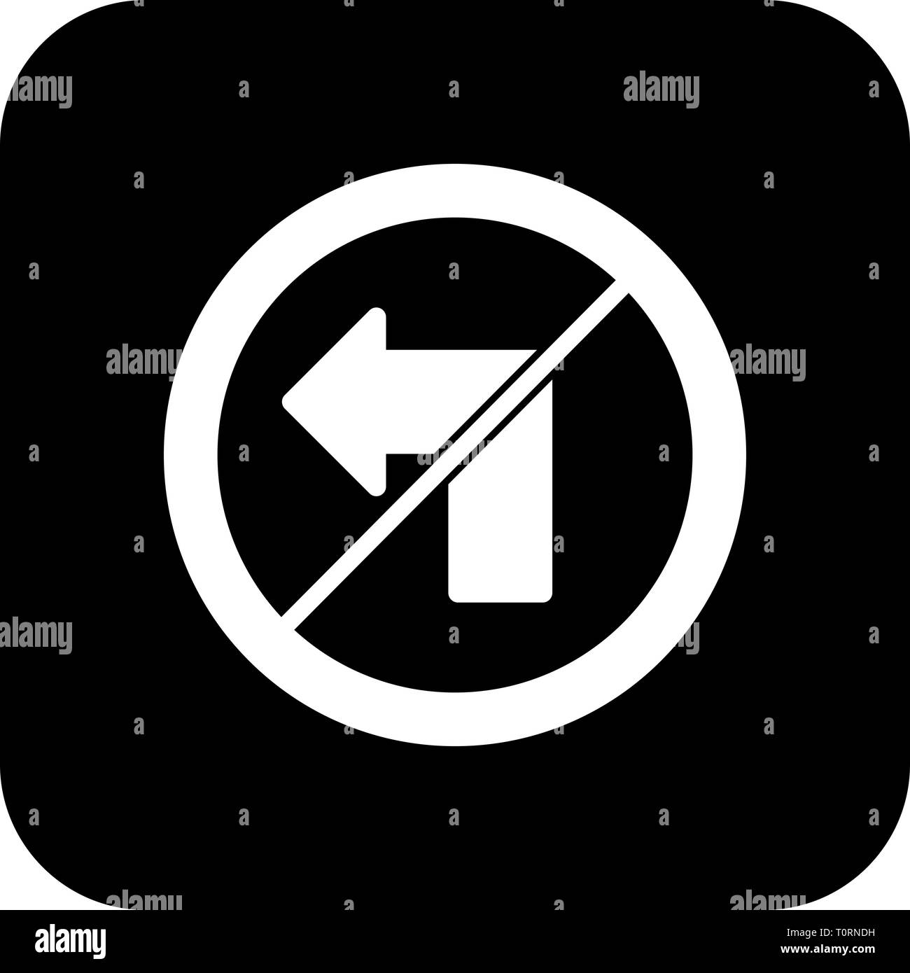 Illustration No left turn Icon Stock Photo - Alamy