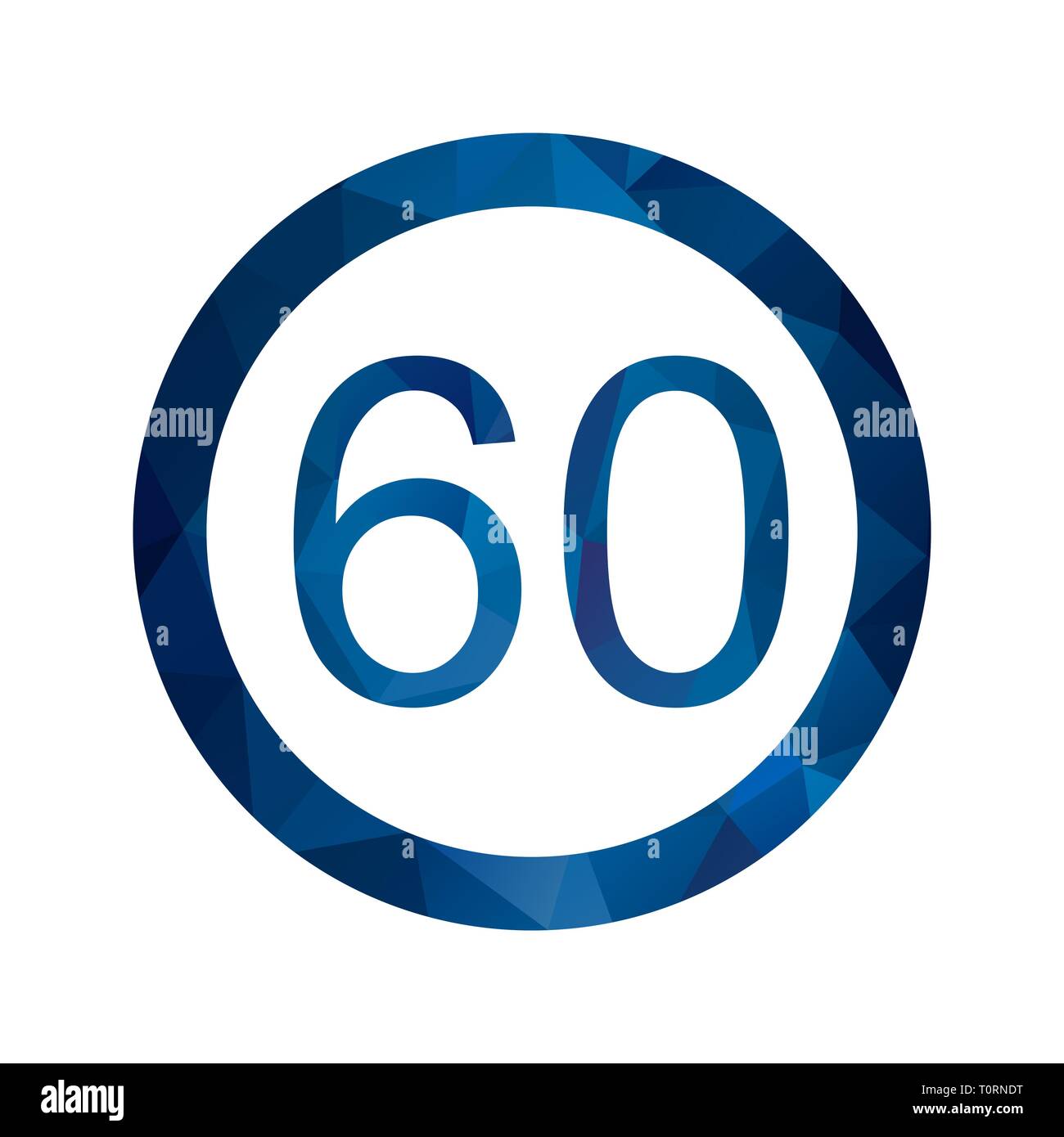 Illustration Speed limit 60 Icon Stock Photo - Alamy