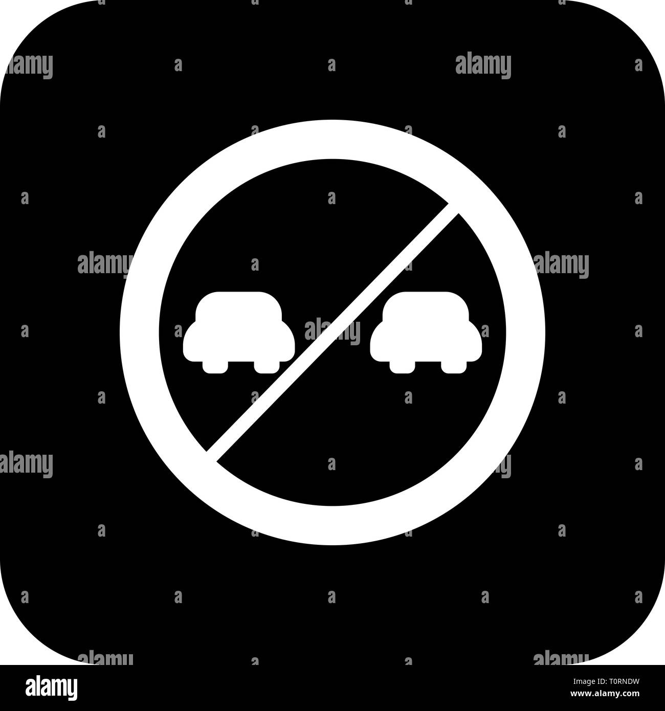 Illustration Overtaking prohibited Icon Stock Photo - Alamy