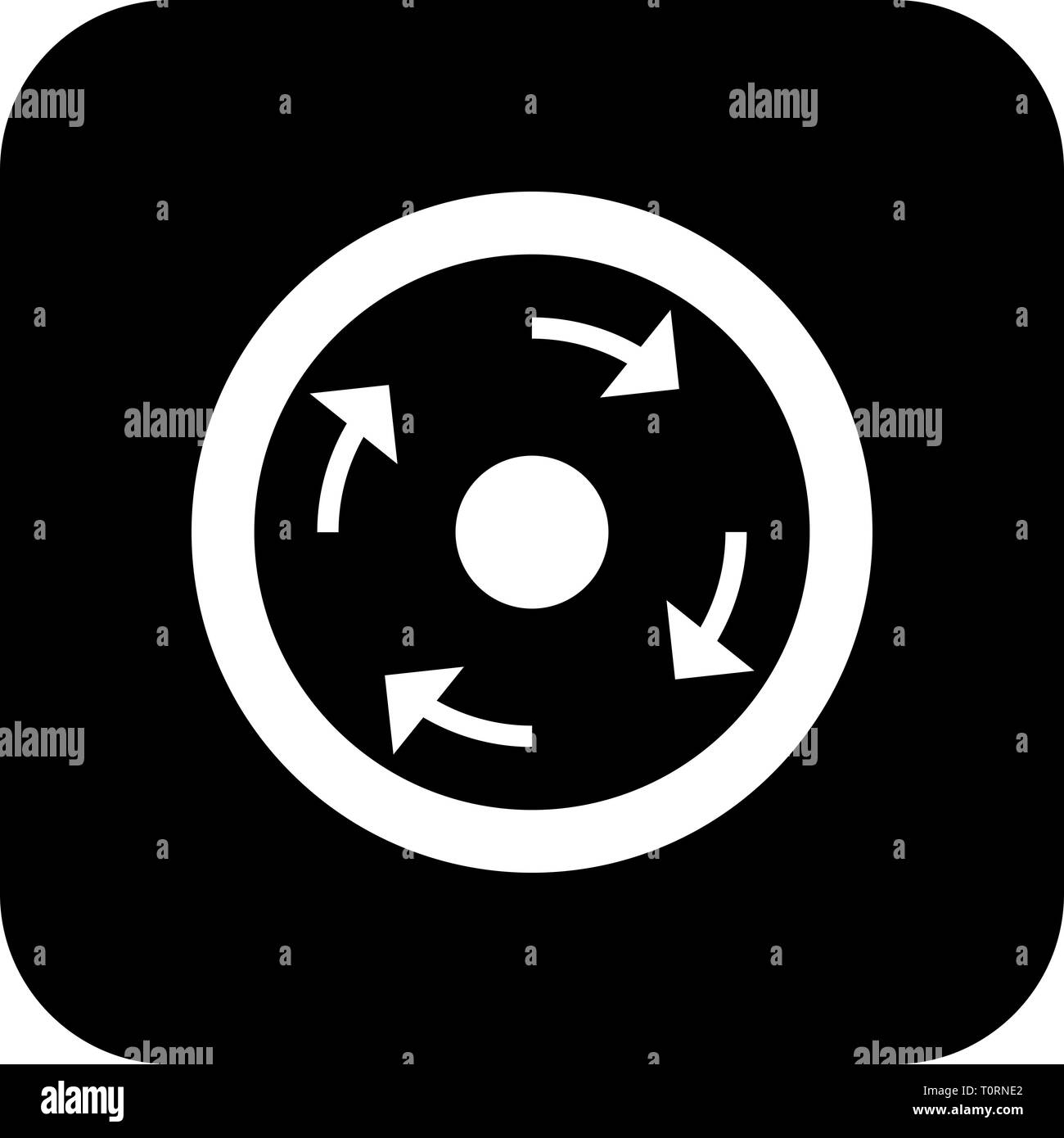 Illustration Compulsory roundabout Icon Stock Photo - Alamy