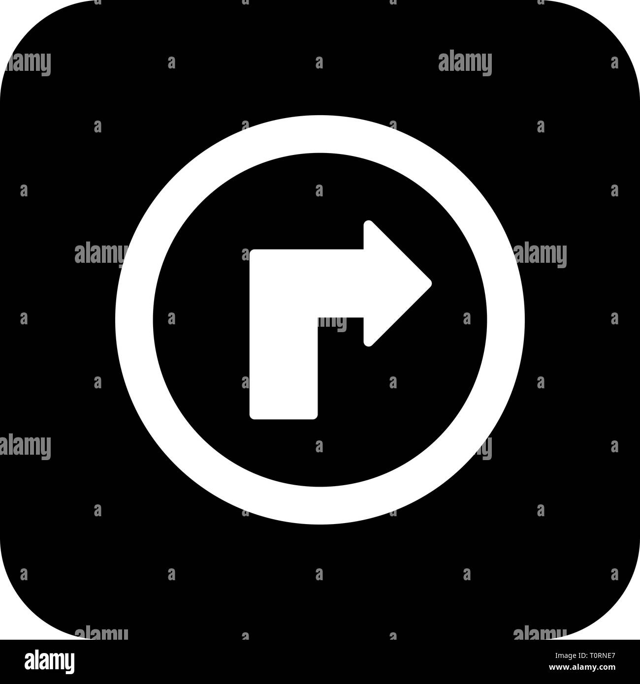 Illustration Turn to the Right Icon Stock Photo - Alamy