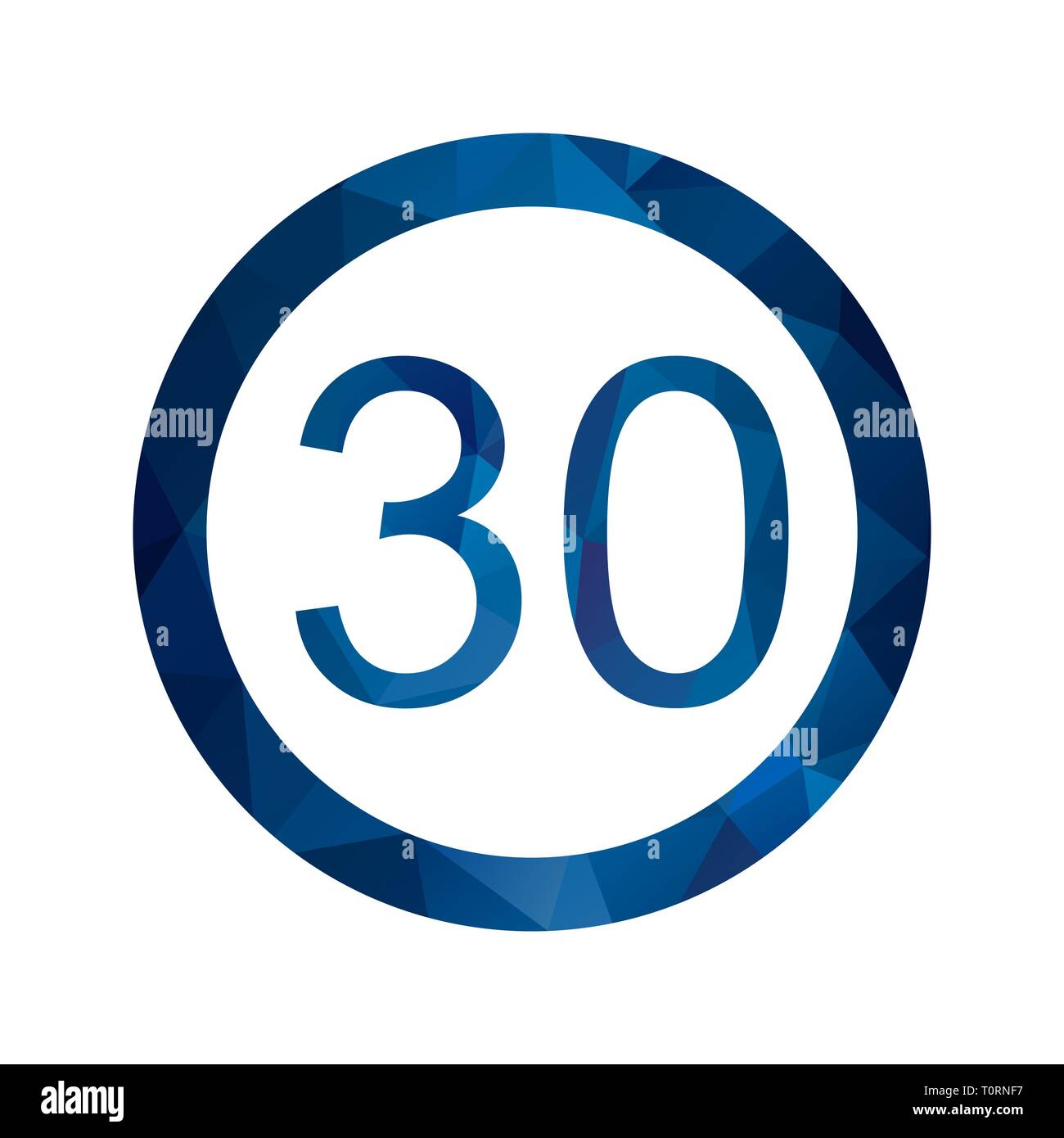 Illustration Speed limit 30 Icon Stock Photo - Alamy