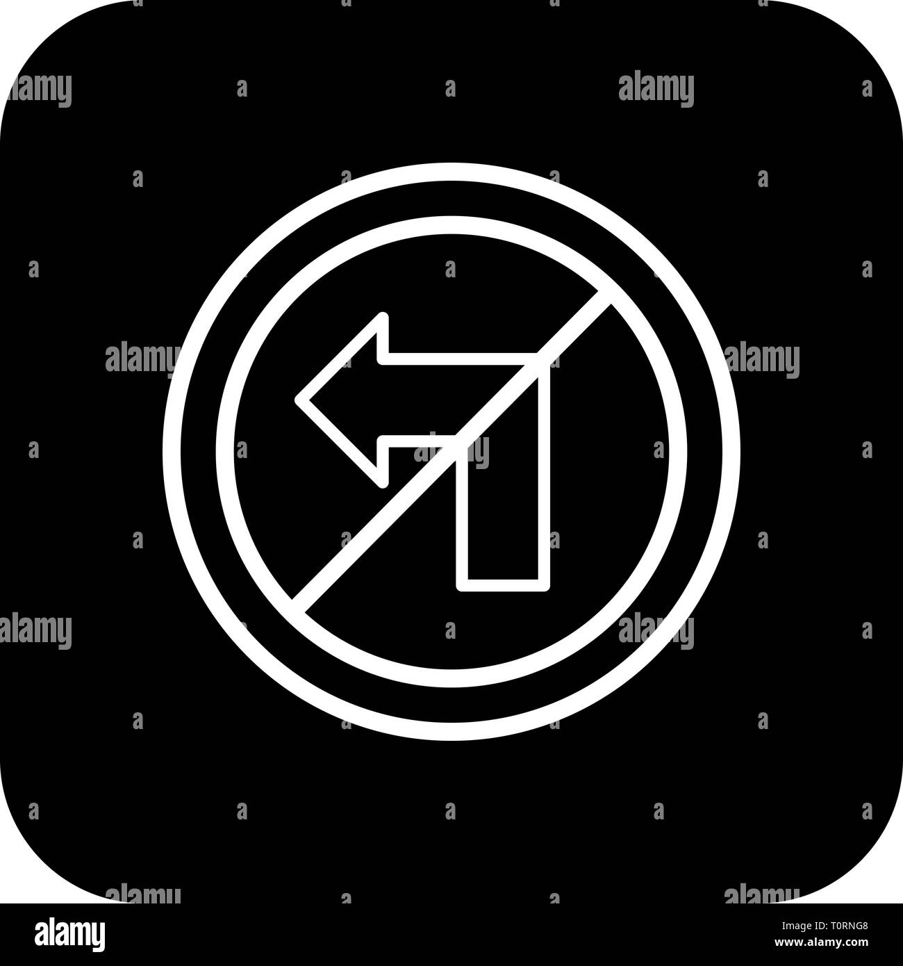 Illustration No left turn Icon Stock Photo - Alamy