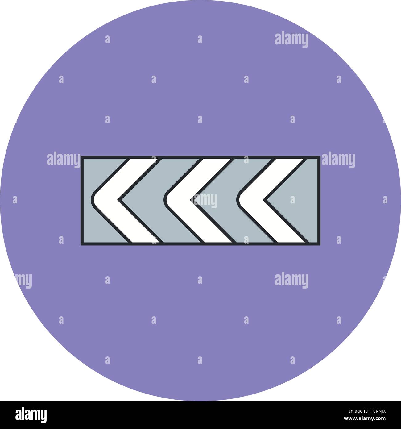 Illustration Sharp deviation of route to left Road Sign Icon Stock ...