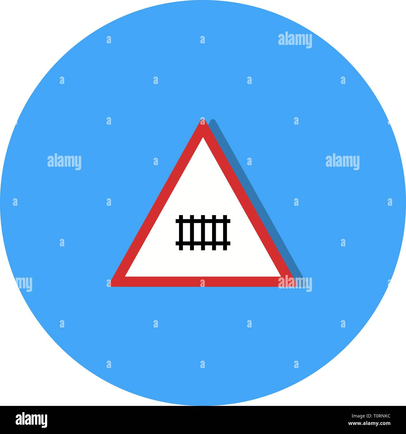 Illustration Level crossing (with gate) Road Sign Icon Stock Photo - Alamy