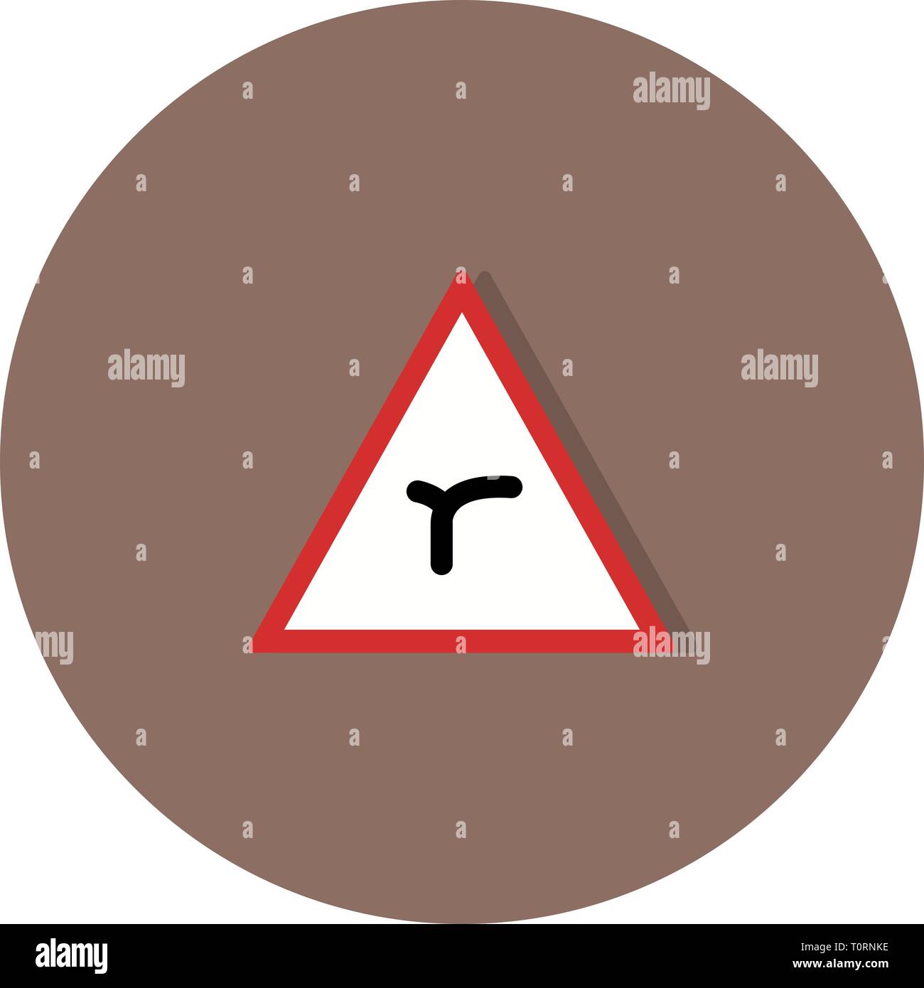 Illustration Junction of bend ahead Road Sign Icon Stock Photo - Alamy