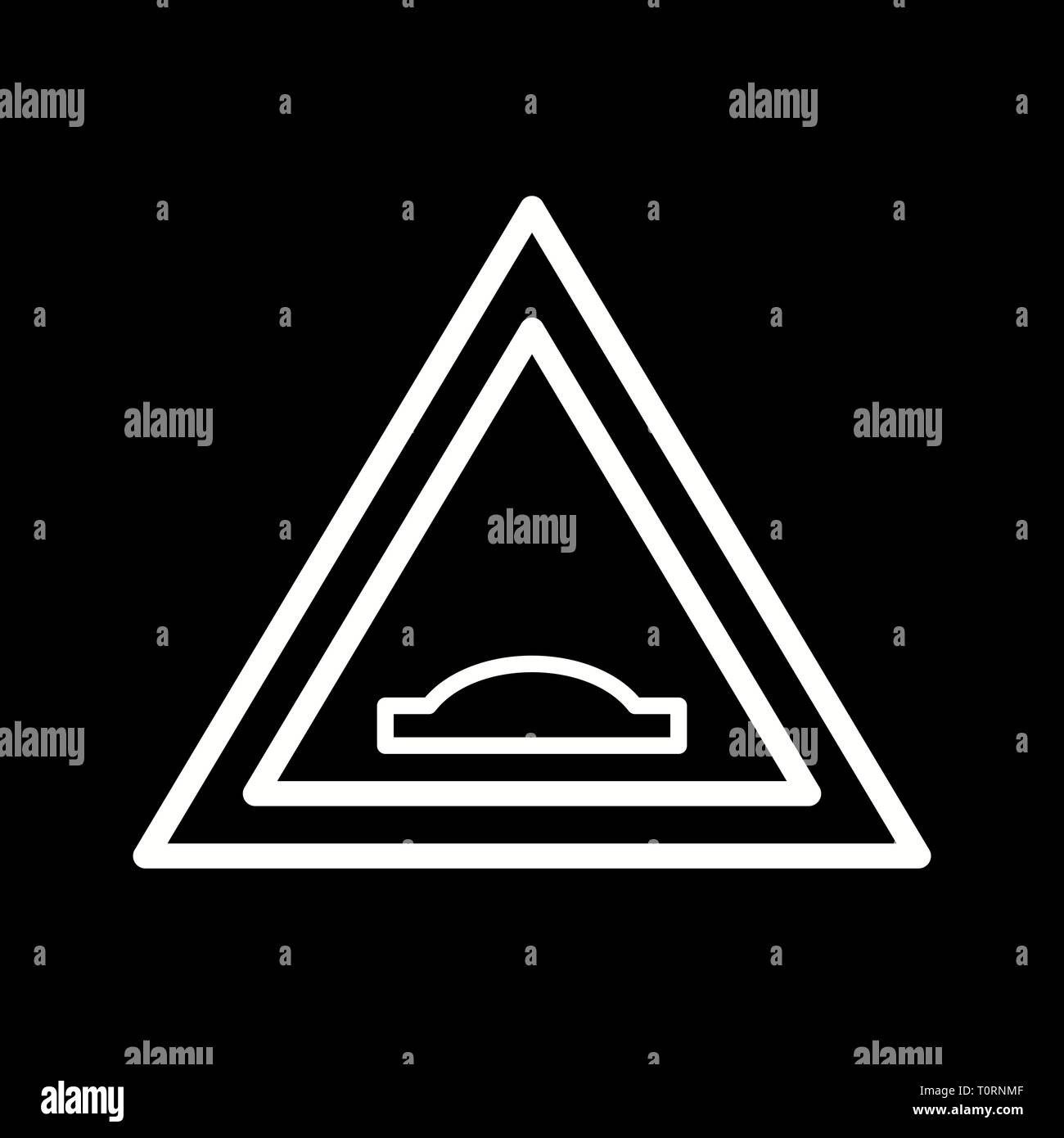 Illustration Hump bridge Road Sign Icon Stock Photo - Alamy