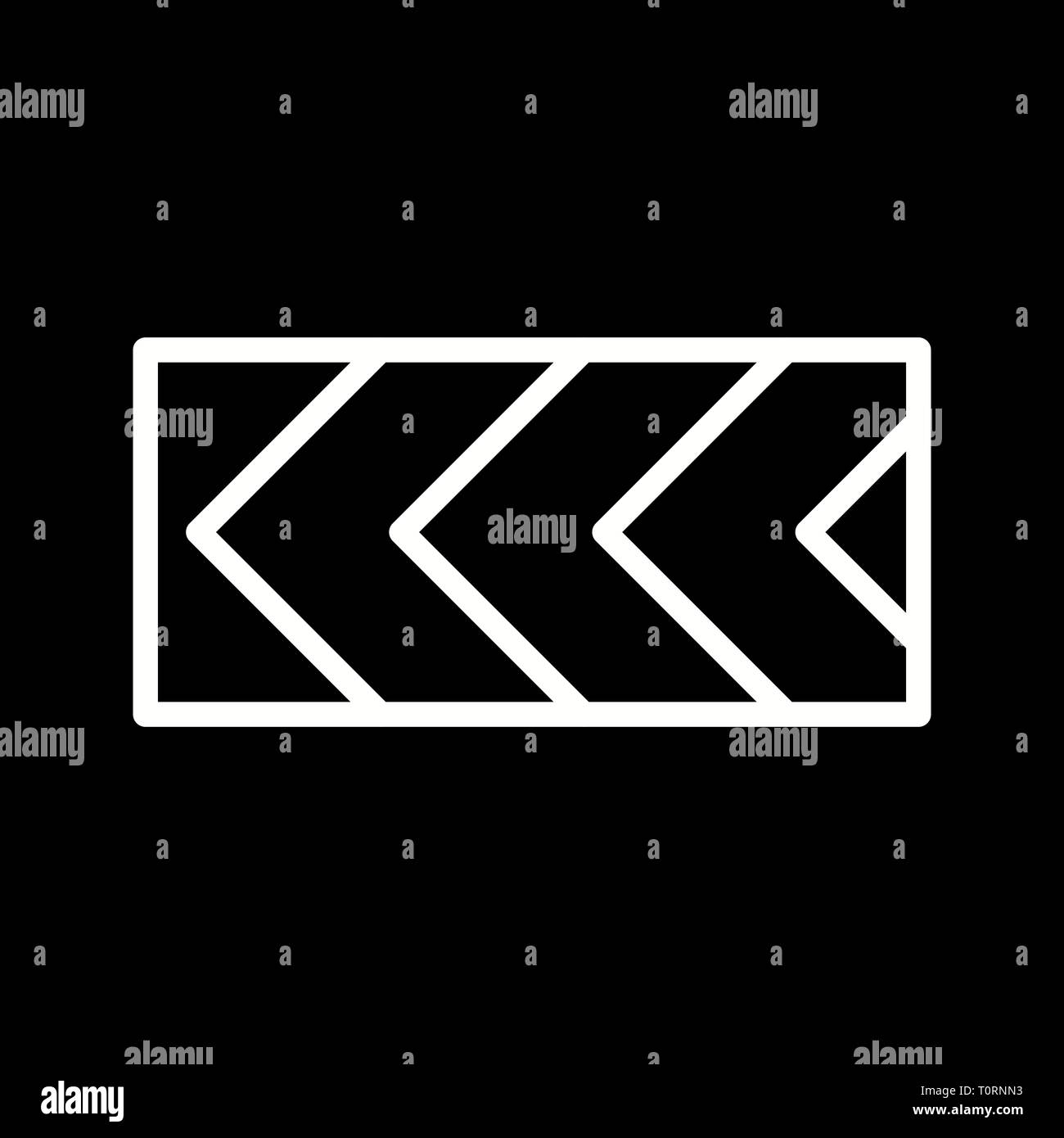 Illustration Sharp deviation of route to left Road Sign Icon Stock ...