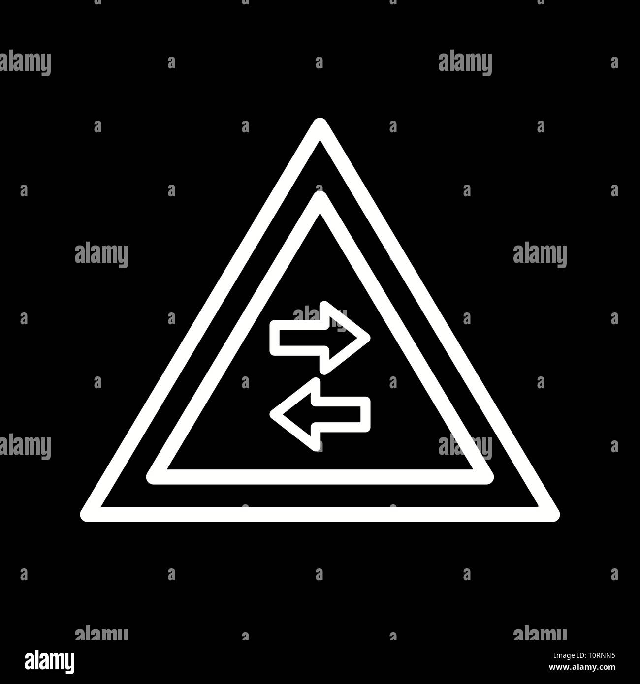 Illustration Two-way traffic crosses one-way Road Sign Icon Stock Photo ...