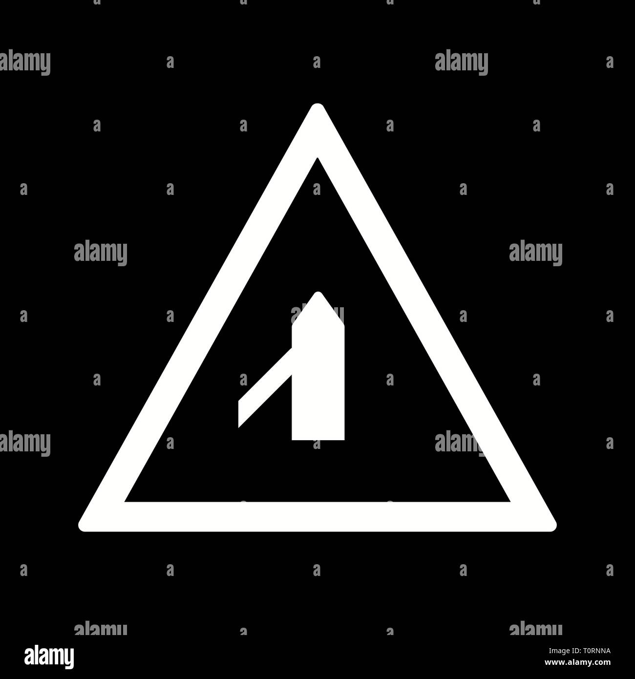 Illustration Minor Cross Road From Left Road Sign Icon Stock Photo - Alamy