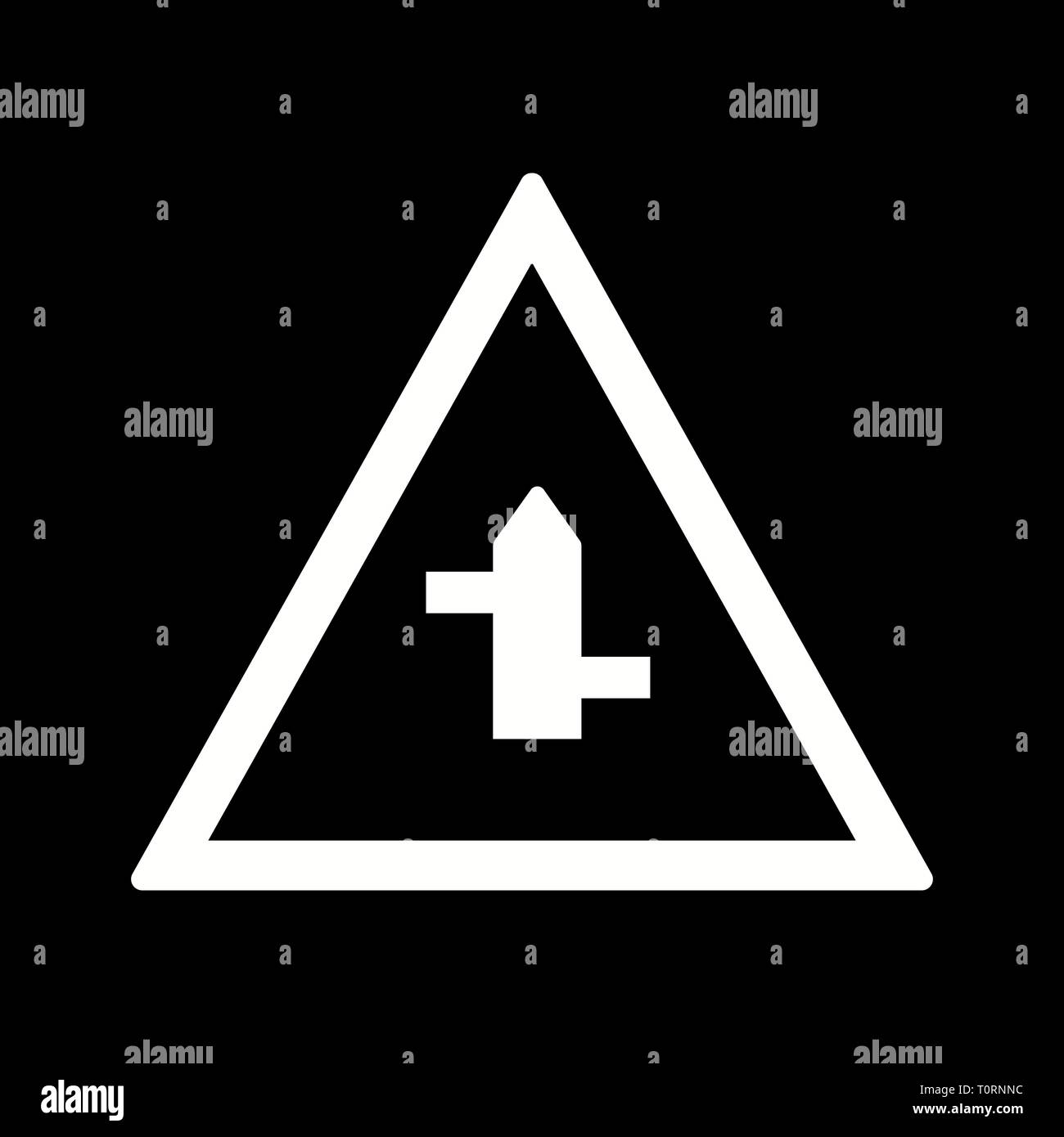 Illustration Minor cross roads from left to right Road Sign Icon Stock ...