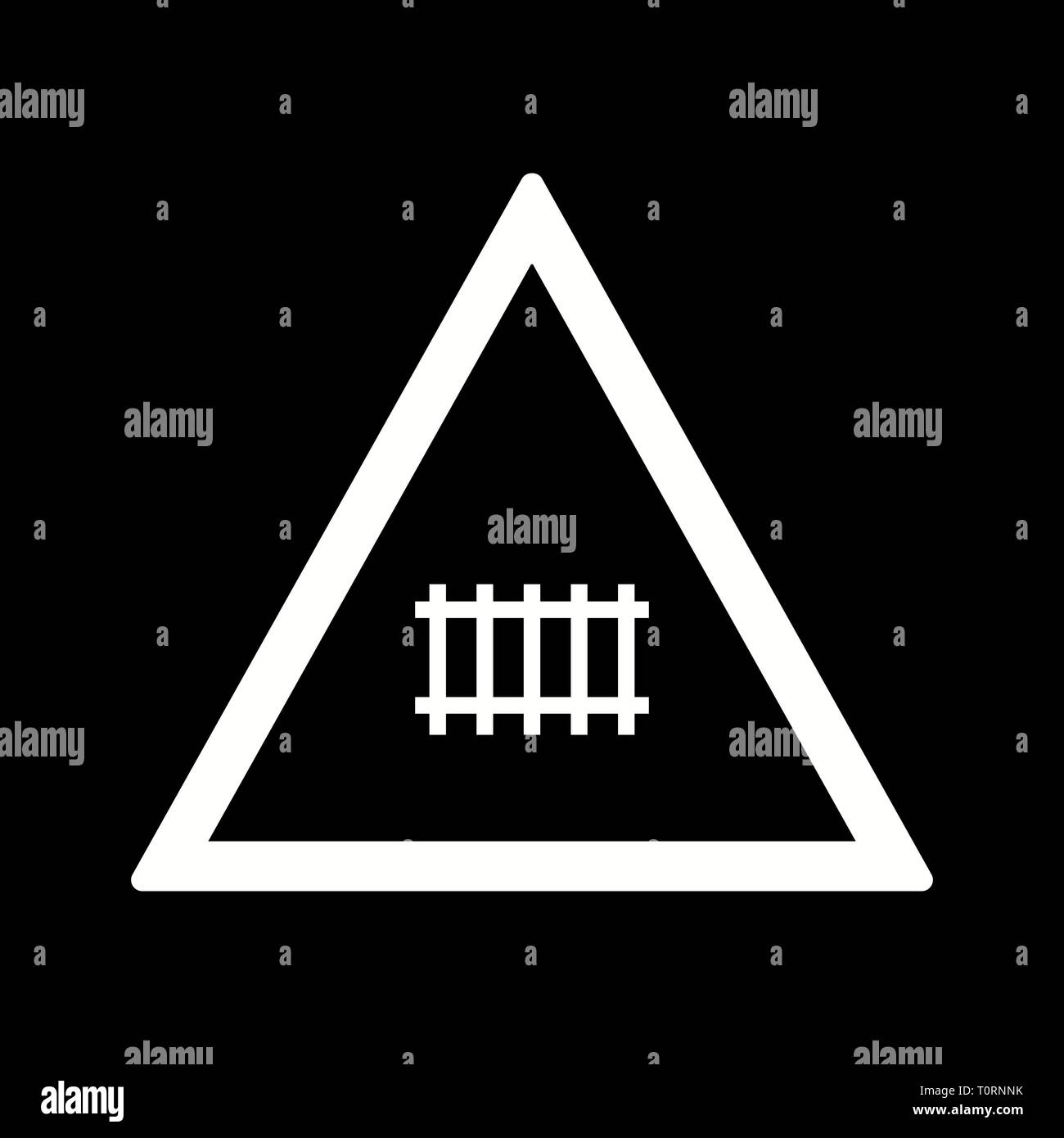 Illustration Level crossing (with gate) Road Sign Icon Stock Photo - Alamy