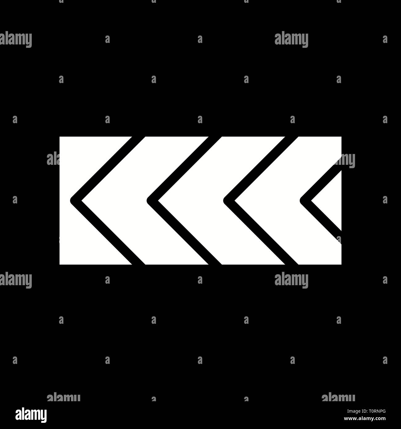 Illustration Sharp deviation of route to left Road Sign Icon Stock ...