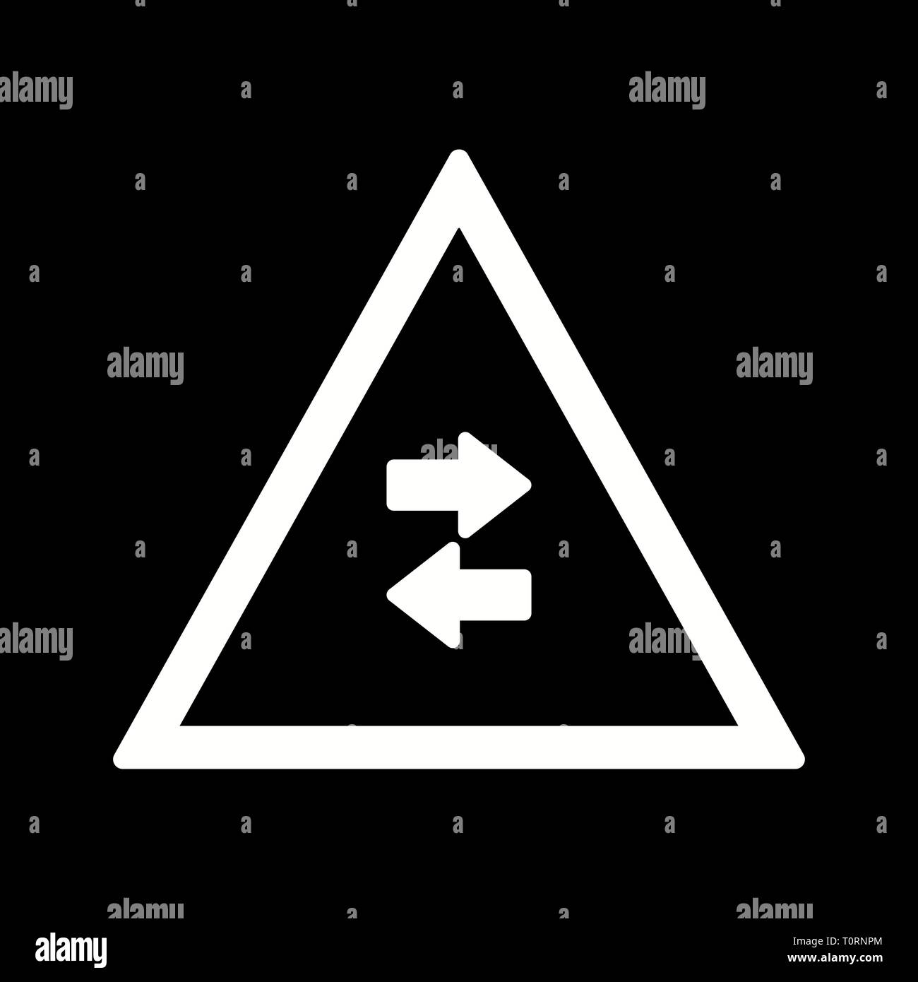 Illustration Two-way traffic crosses one-way Road Sign Icon Stock Photo ...