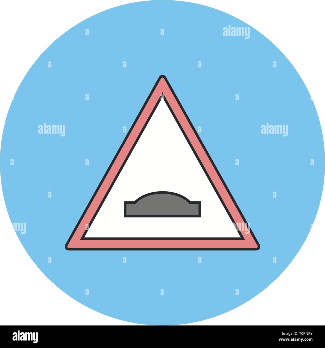 Illustration Hump bridge Road Sign Icon Stock Photo - Alamy
