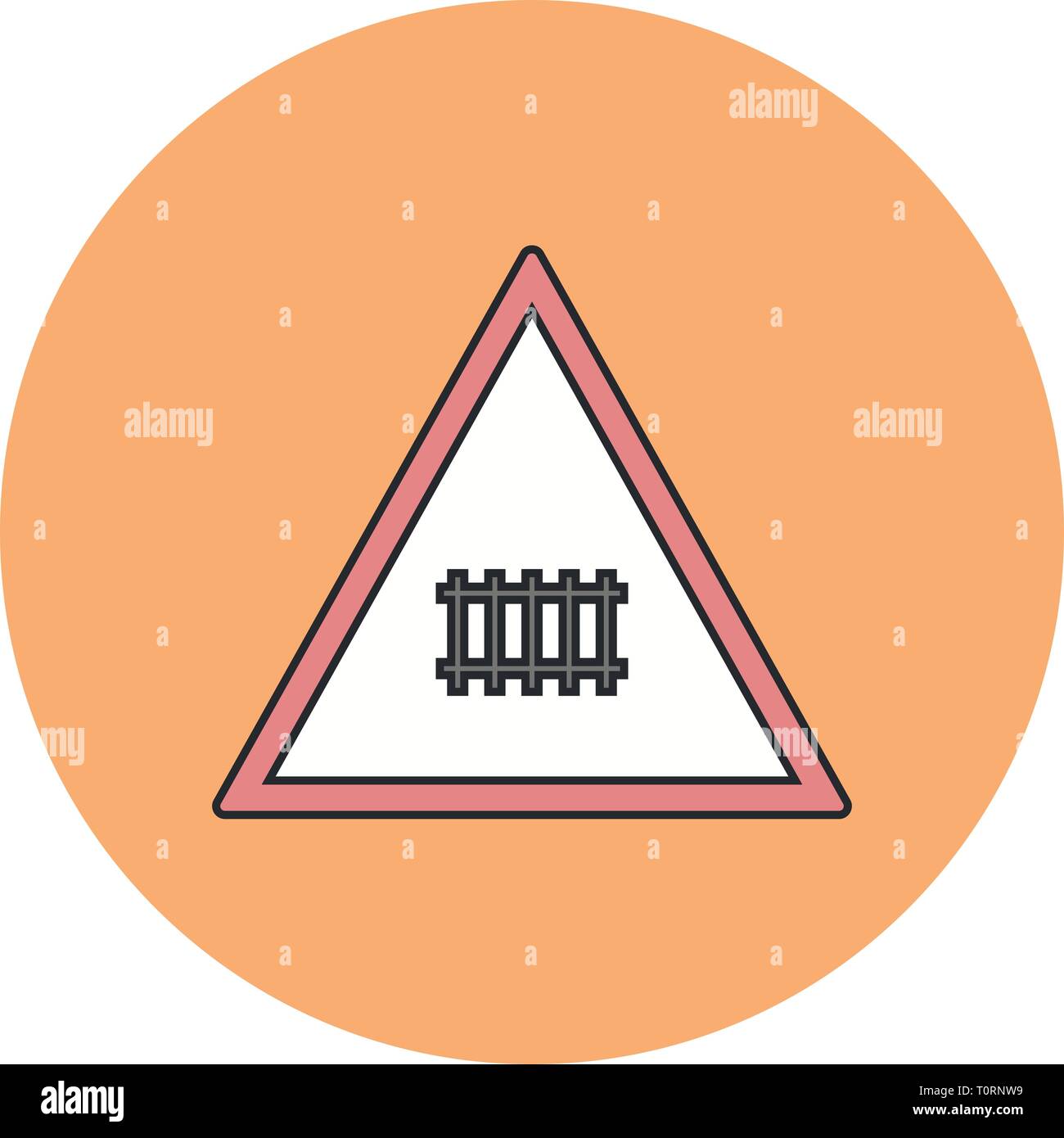 Illustration Level crossing (with gate) Road Sign Icon Stock Photo - Alamy