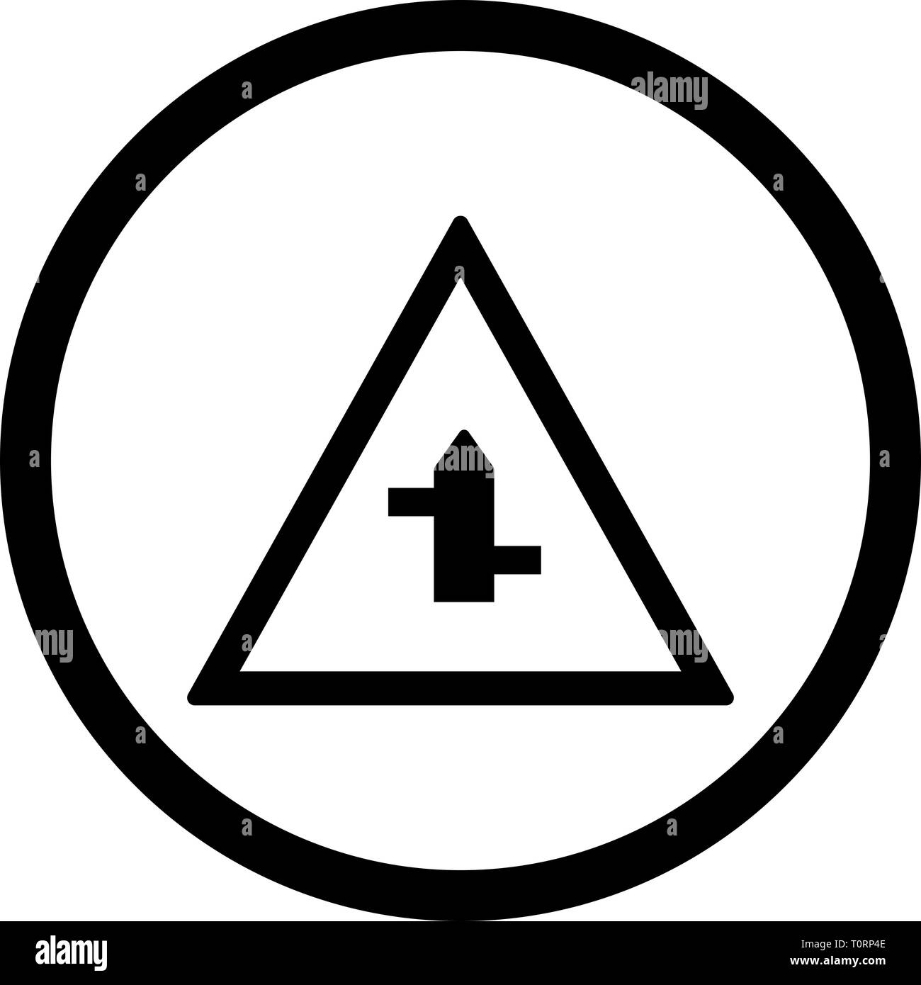 Illustration Minor cross roads from left to right Road Sign Icon Stock ...