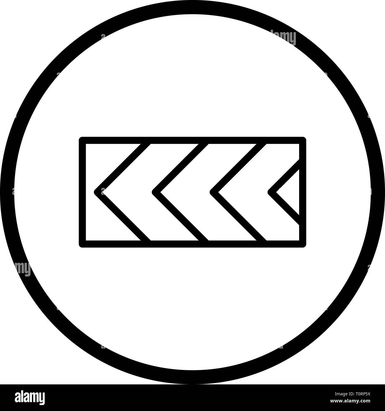 Illustration Sharp deviation of route to left Road Sign Icon Stock ...