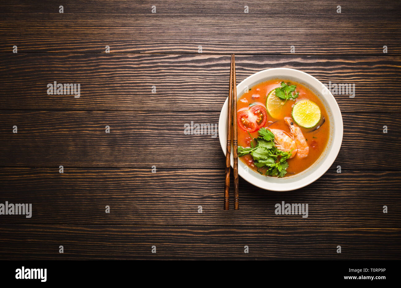 Thai soup tom yum Stock Photo - Alamy