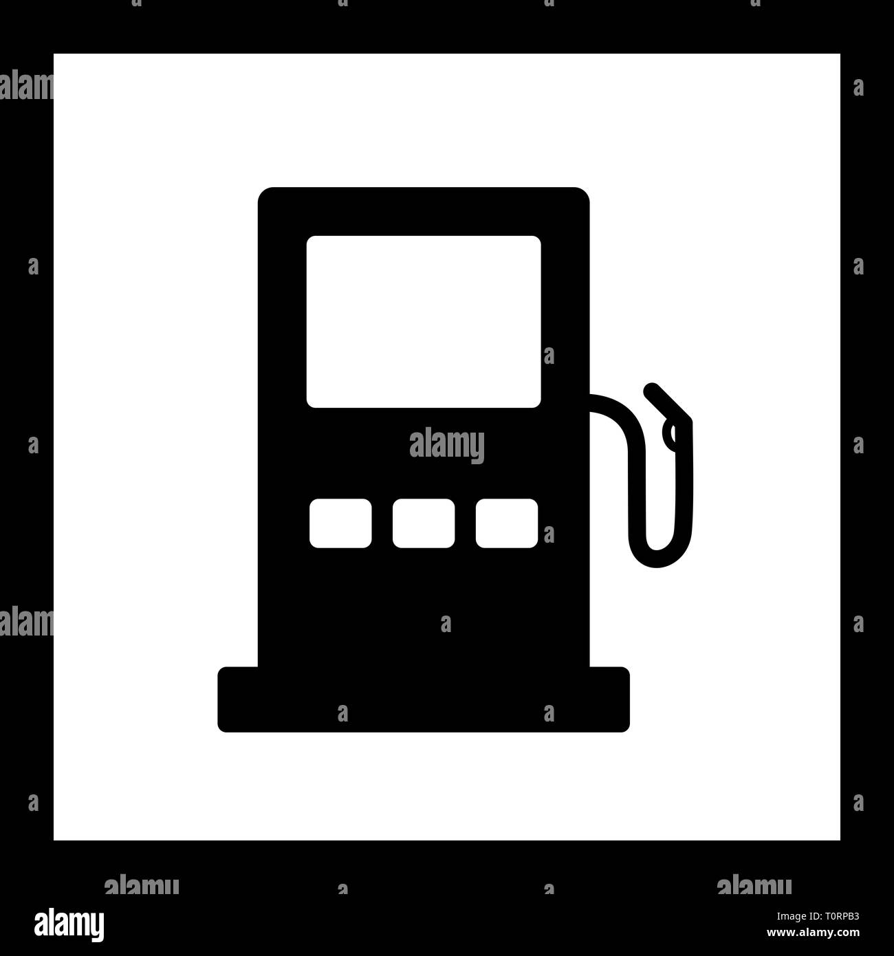 Illustration Filling Station Road Sign Icon Stock Photo - Alamy