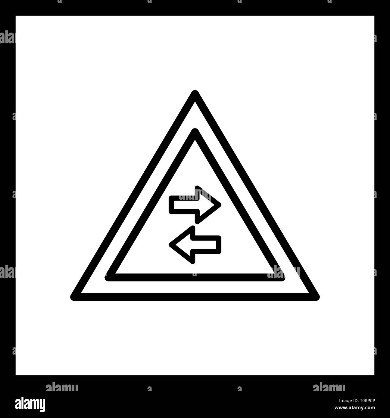 Illustration Two-way traffic crosses one-way Road Sign Icon Stock Photo ...