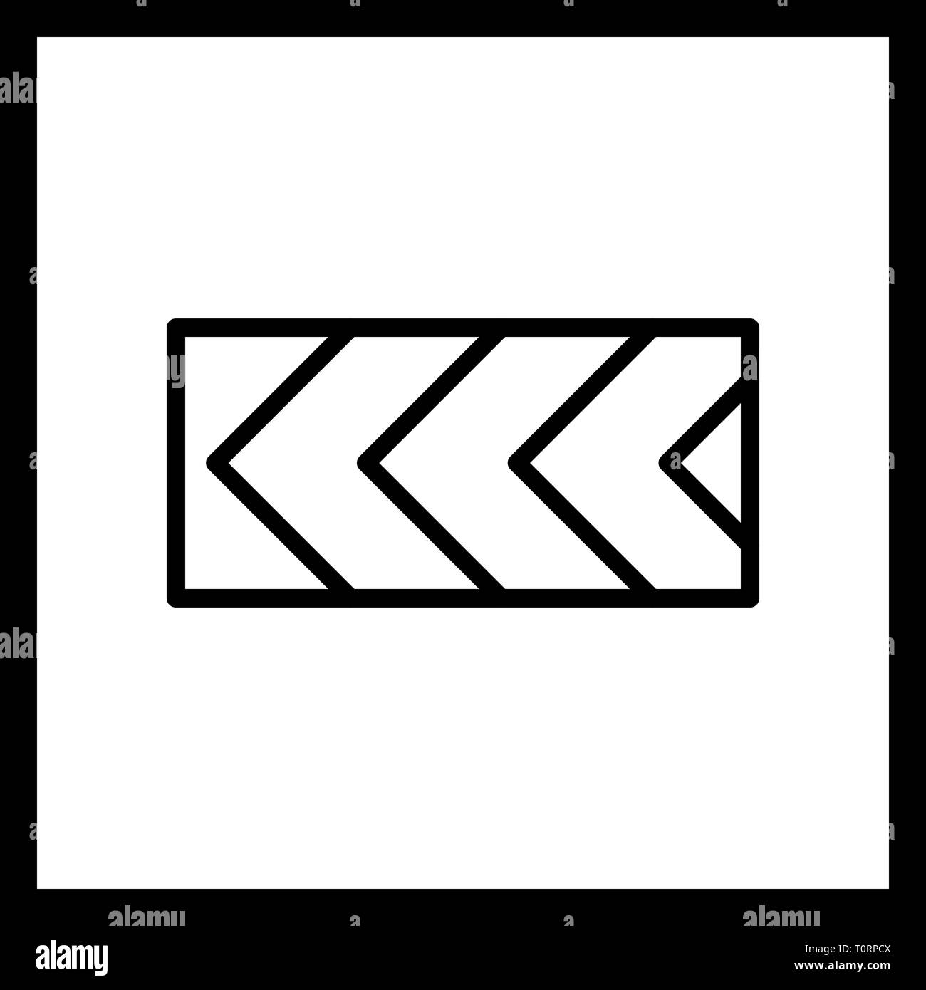 Illustration Sharp deviation of route to left Road Sign Icon Stock ...